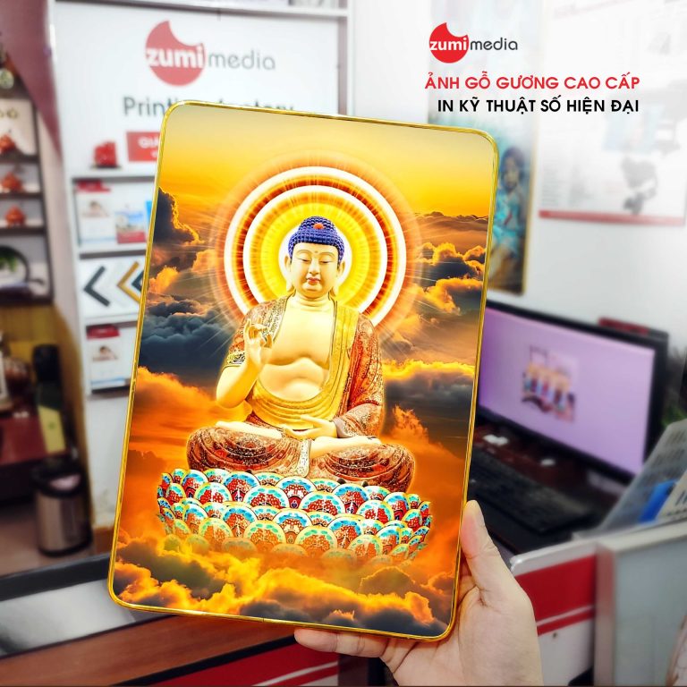 Tranh Phật A Di Đà 18 Tranh Gỗ Gương Cao Cấp Zumi Media Store